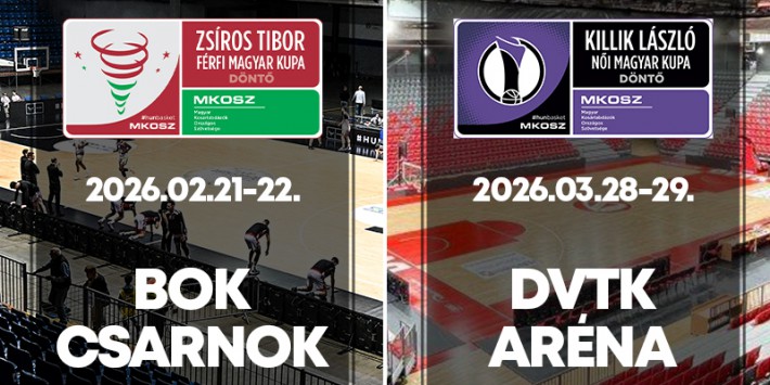 A BOK Csarnokban lesz a férfi kupadöntő, a DVTK Arénában a női - MKOSZ